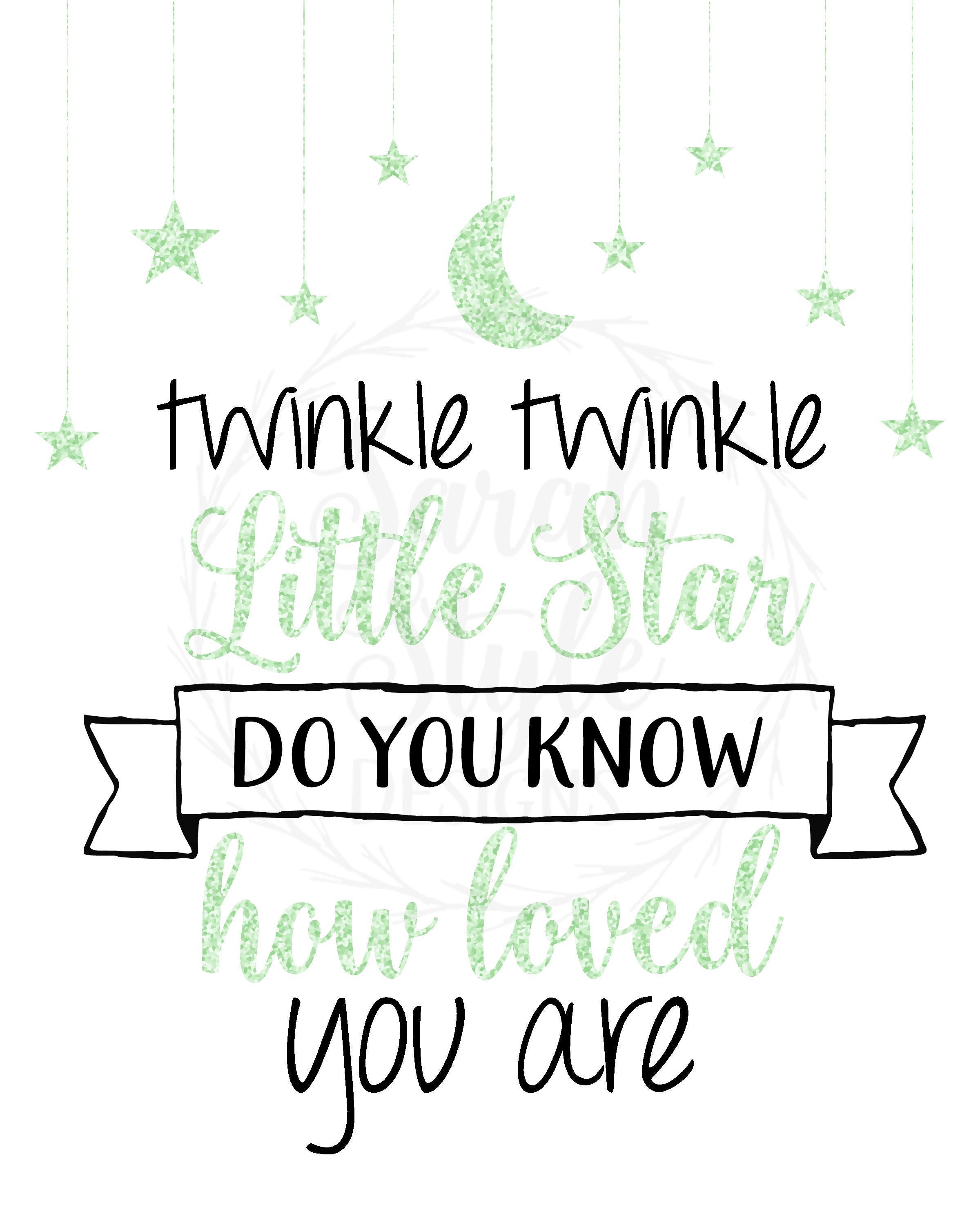 Printable Wall Art Twinkle Twinkle Little Star Nursery Decor - Etsy