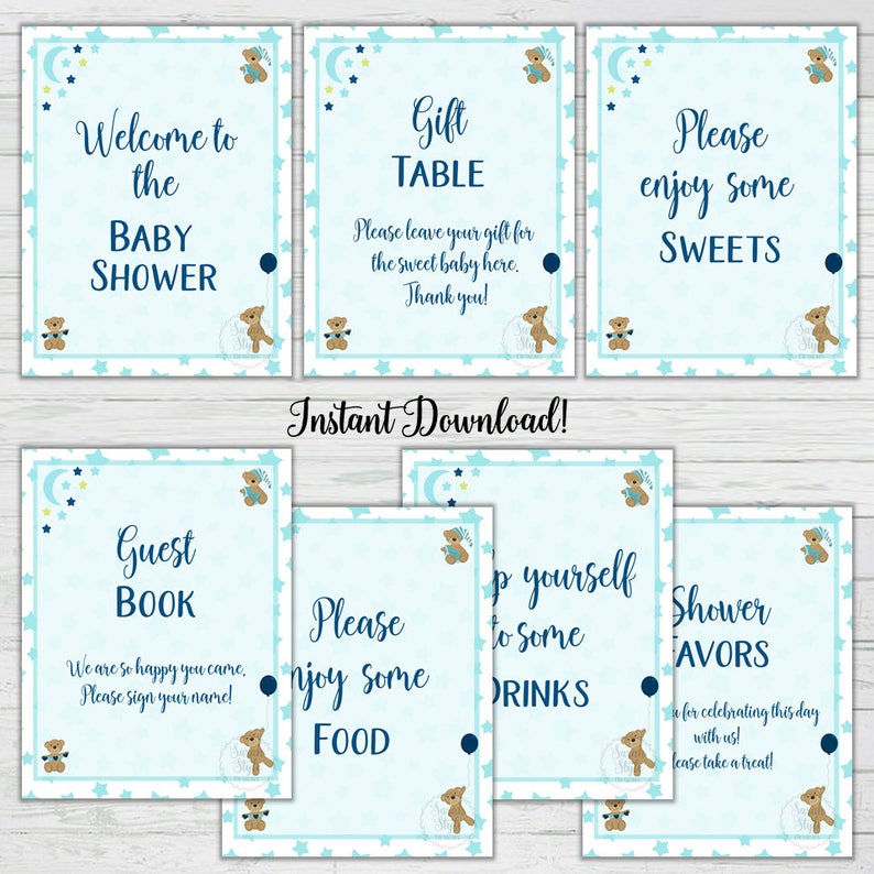 Baby Shower Everything Bundle Boy Baby Shower Games Game | Etsy