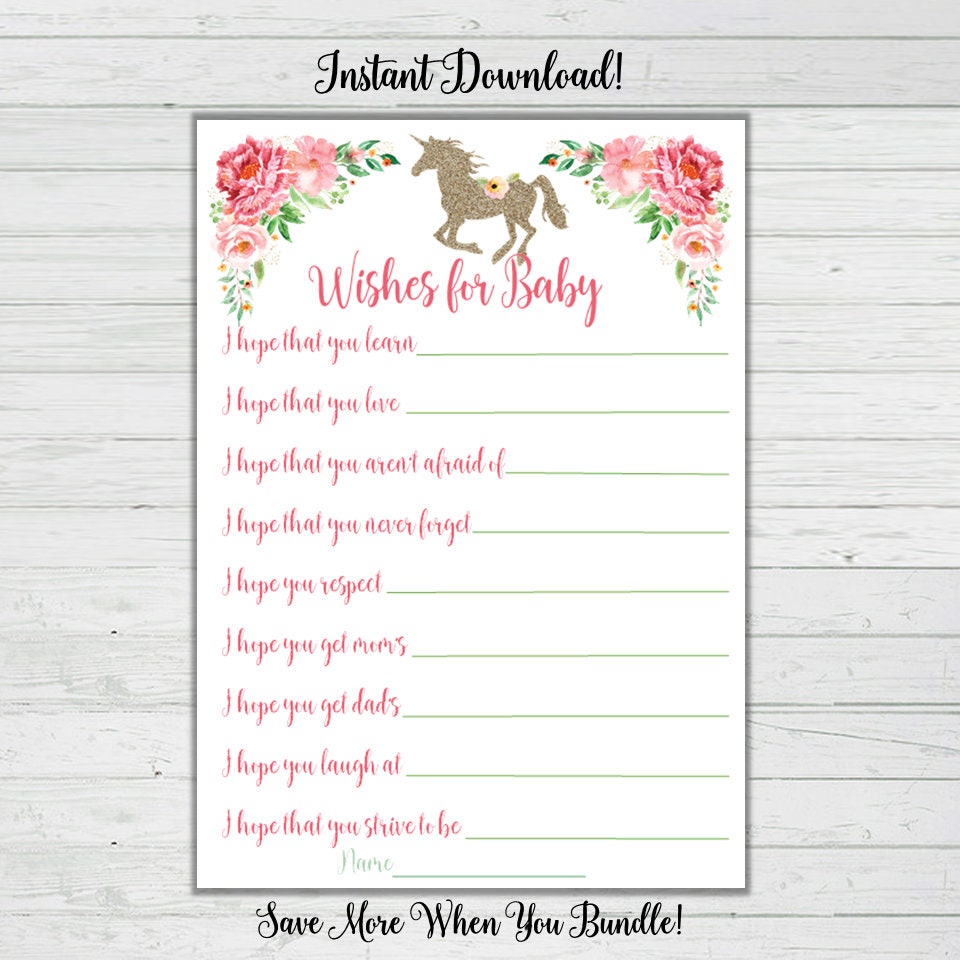 Unicorn Baby Shower Game Set baby Shower 9 Game Bundle | Etsy