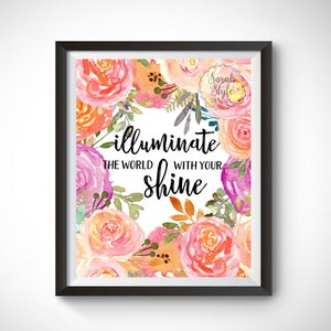Printable Wall Art - Motivational Shine Printable Digital Download Home ...