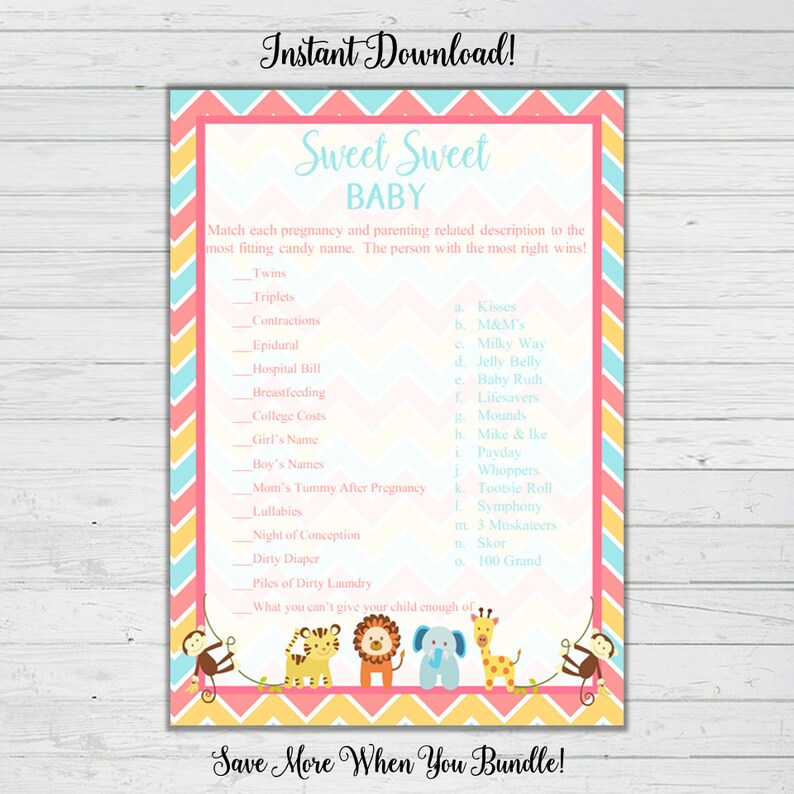 Baby Shower 9 Game Bundle Answer Keys Baby Shower Game Set - Etsy