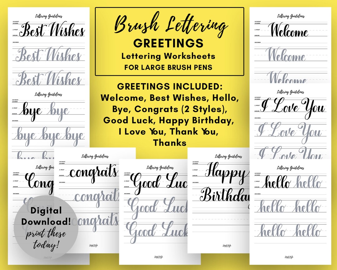 Calligraphy Worksheets Greetings - Calligraphy Practice Sheets ...