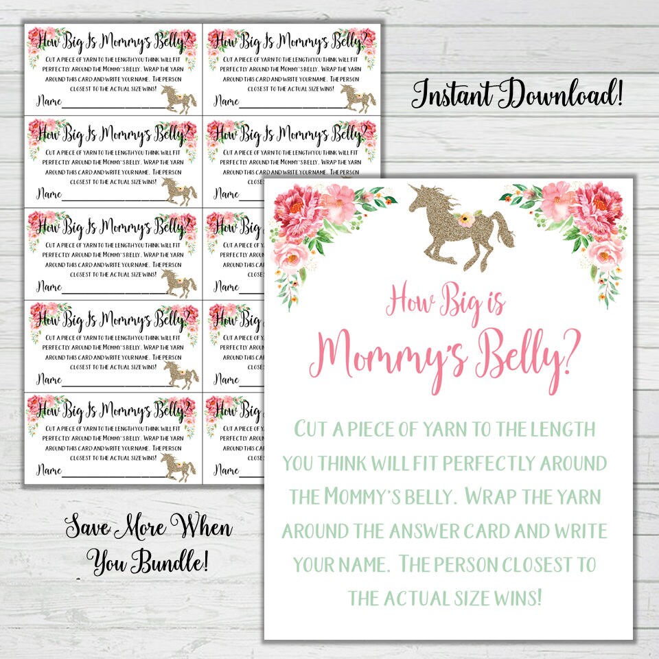 Unicorn Baby Shower Game Set baby Shower 9 Game Bundle | Etsy