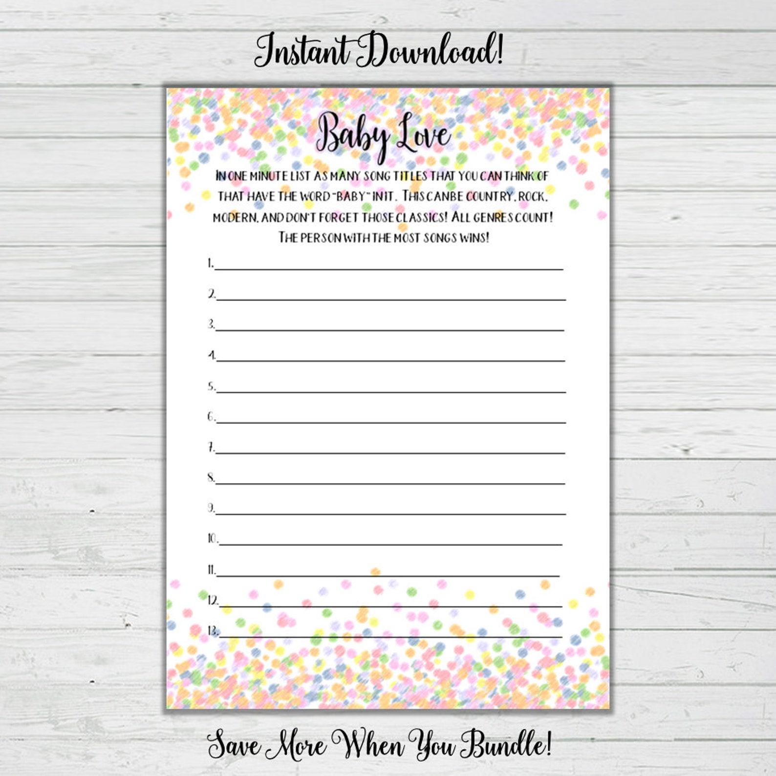 Baby Shower 9 Game Bundle Answer Keys Baby Shower Game Set - Etsy