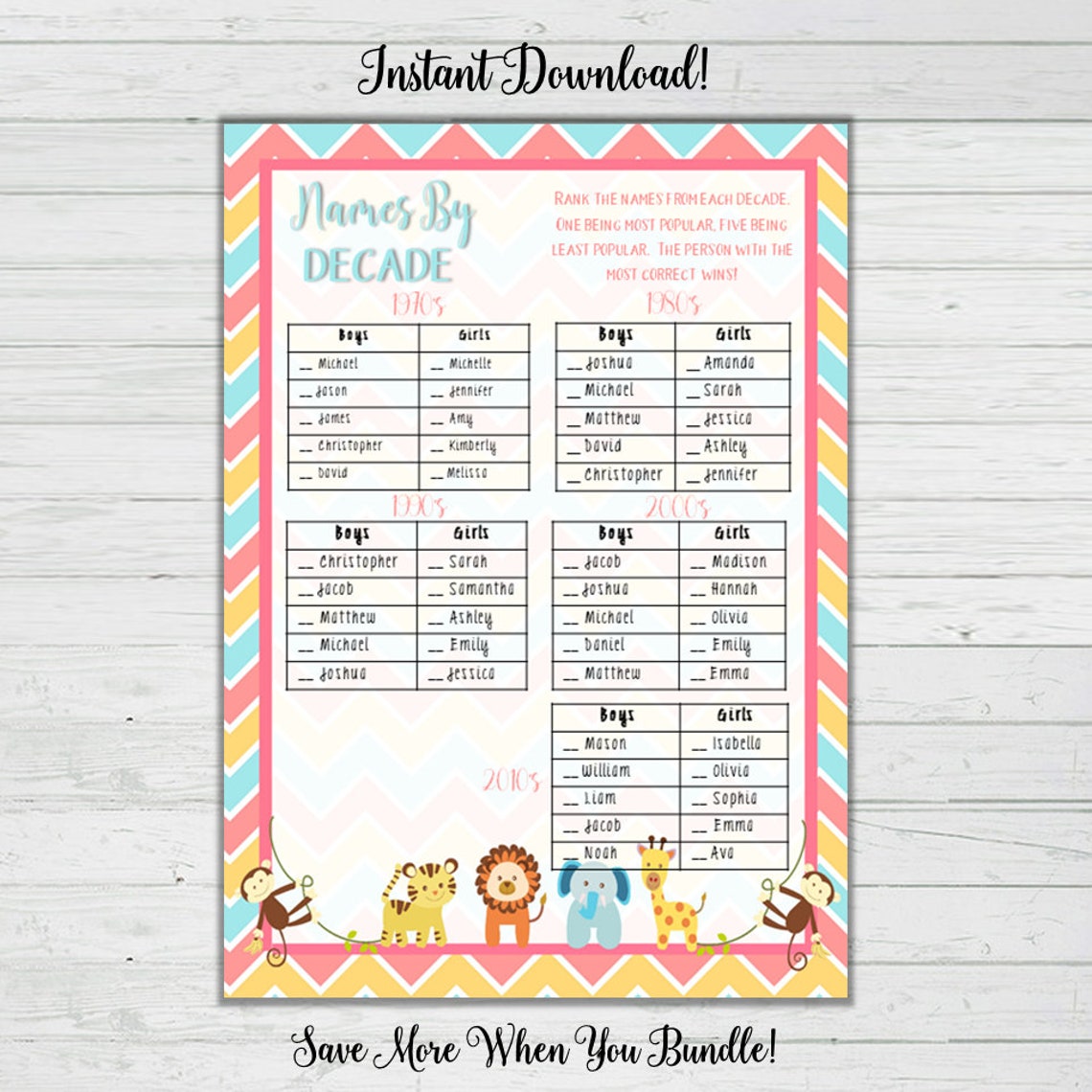 Baby Shower 17 Game Bundle Answer Keys 7 Baby Shower Signs | Etsy