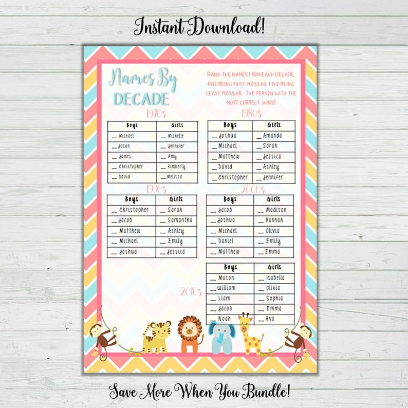 Baby Shower 17 Game Bundle Answer Keys 7 Baby Shower Signs | Etsy