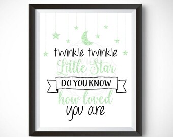 Printable Wall Art Twinkle Twinkle Little Star Nursery Decor | Etsy