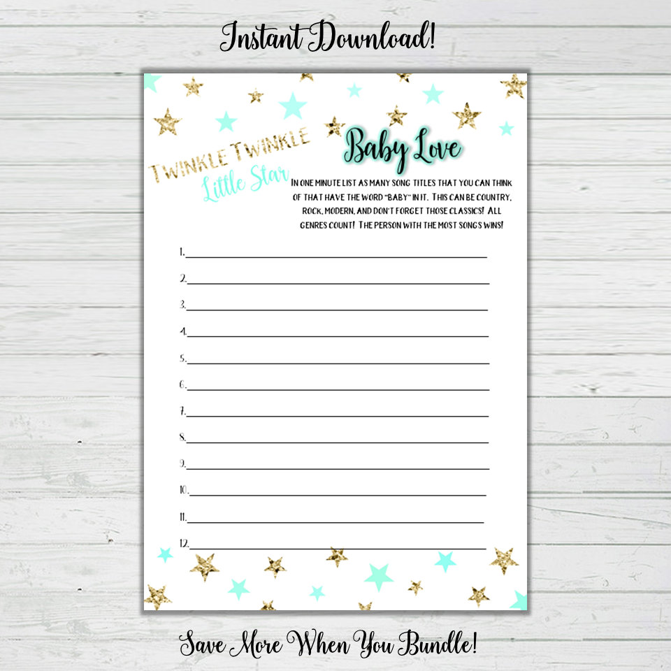 Baby Shower Boy 9 Game Bundle Answer Keys Baby Shower Game Set Mint and ...