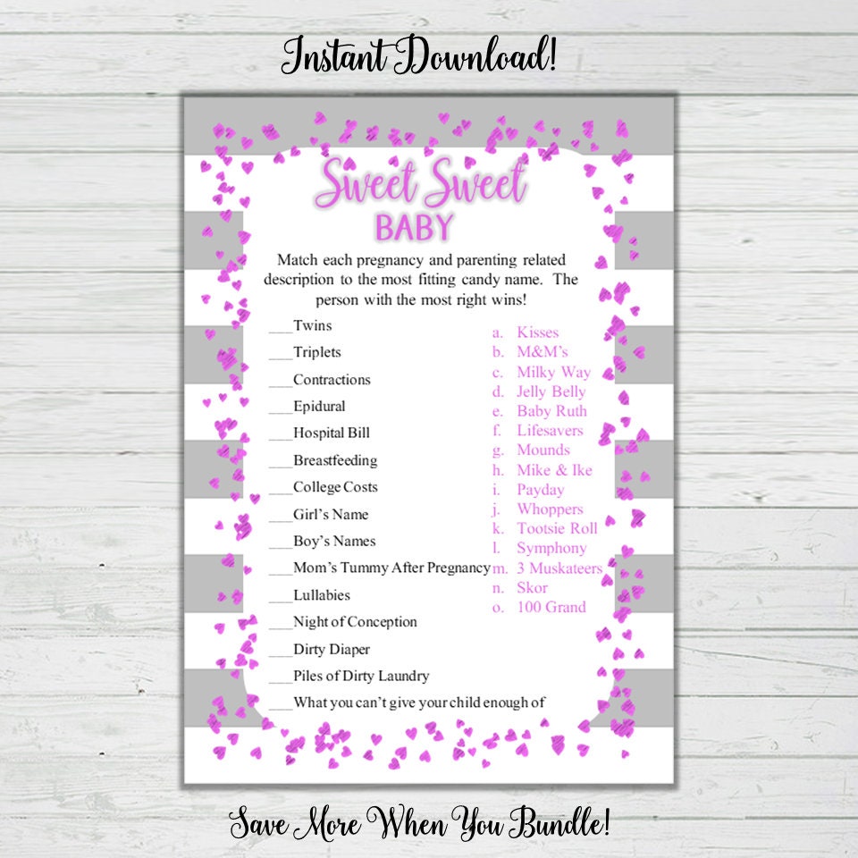 Baby Shower 9 Game Bundle Answer Keys Baby Shower Game Set - Etsy