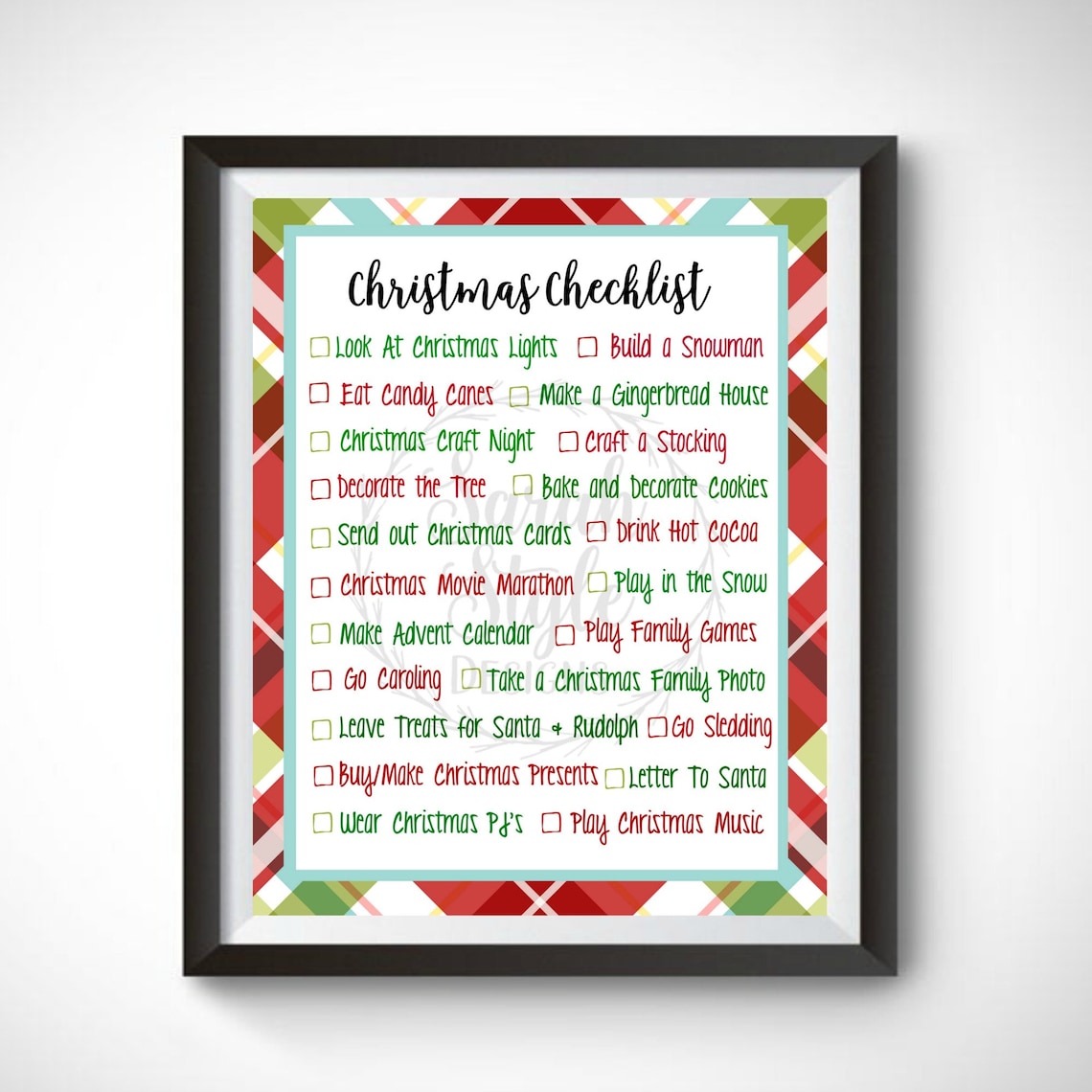 Christmas Printable Checklist - Family Tradition, Holiday Fun, Digital ...