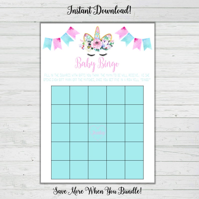 Unicorn Baby Shower Game Set Baby Shower 8 Game Bundle - Etsy