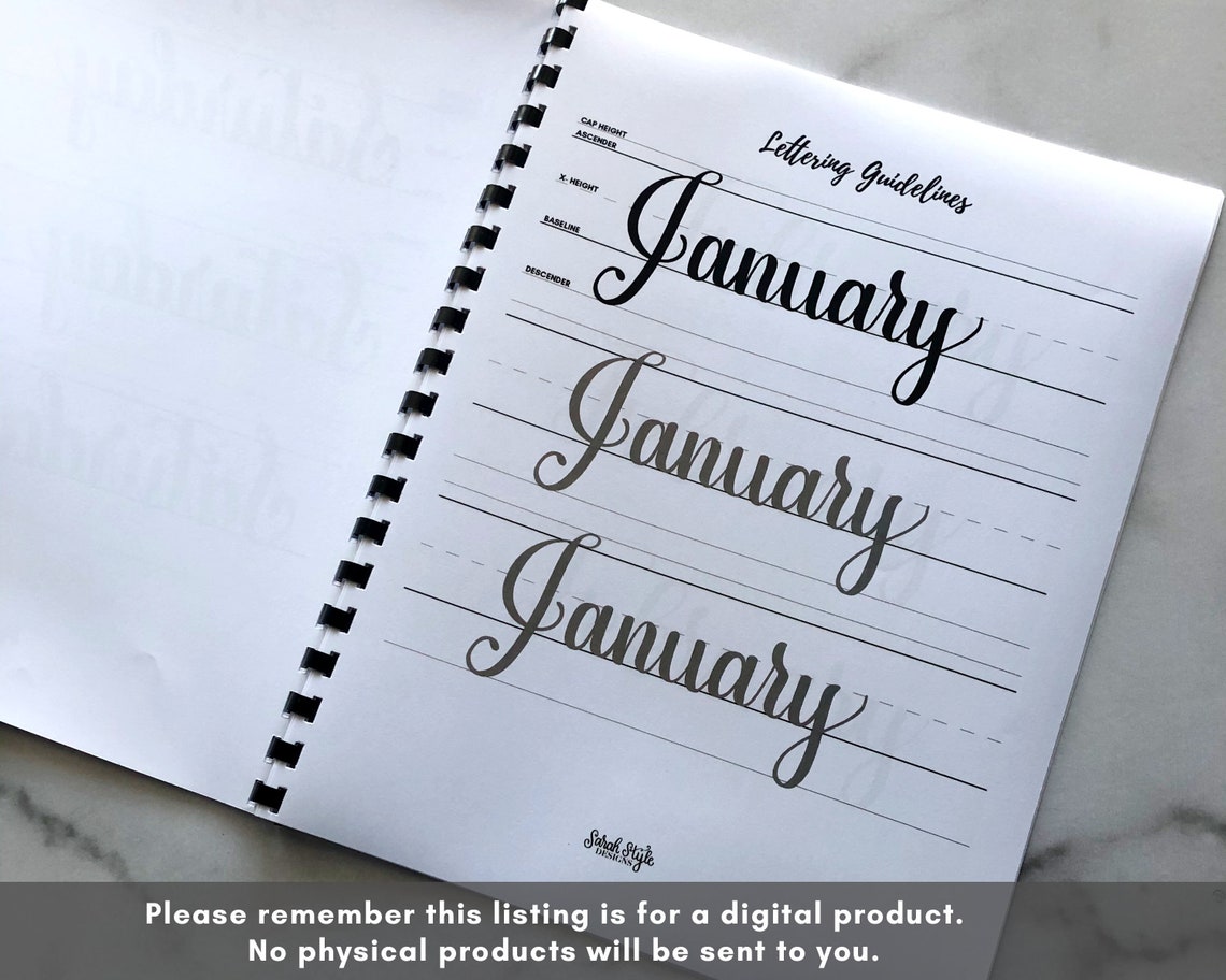 Calligraphy Worksheets Days and Months Calligraphy Practice - Etsy