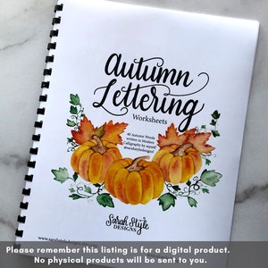Calligraphy Worksheets - Fall Words - Brush Lettering Worksheets ...