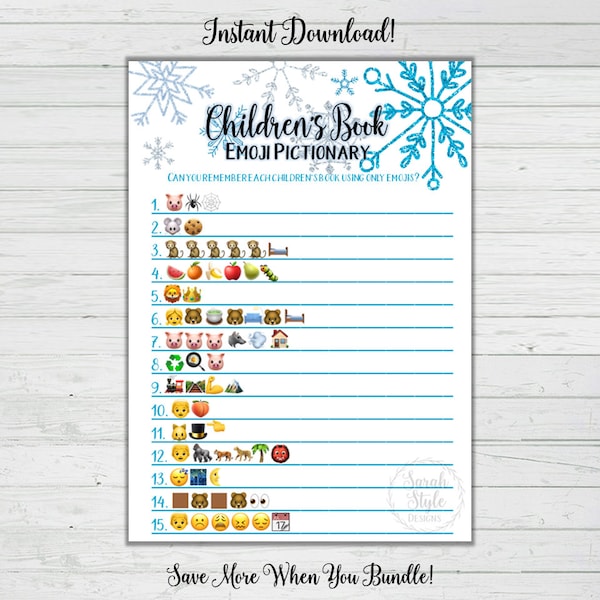 Winter Emoji Pictionary - Etsy