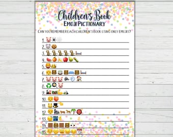 Children's Book Emoji Pictionary Game Unicorn Rainbow | Etsy