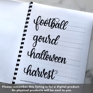 Calligraphy Worksheets - Fall Words - Brush Lettering Worksheets ...