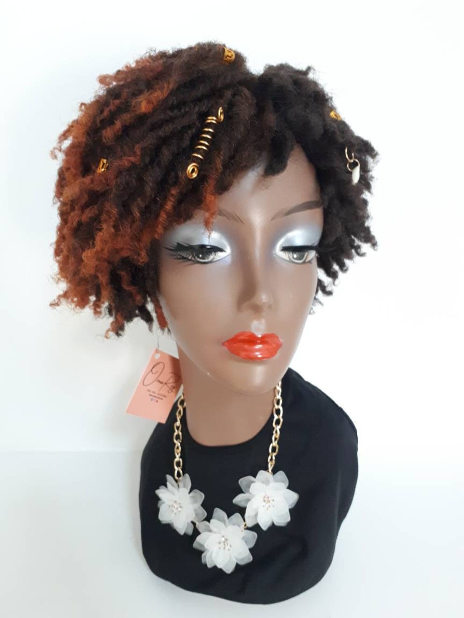 Pixie Cut Ombre Twist Out Wig Kinky locs wig faux locs wig | Etsy