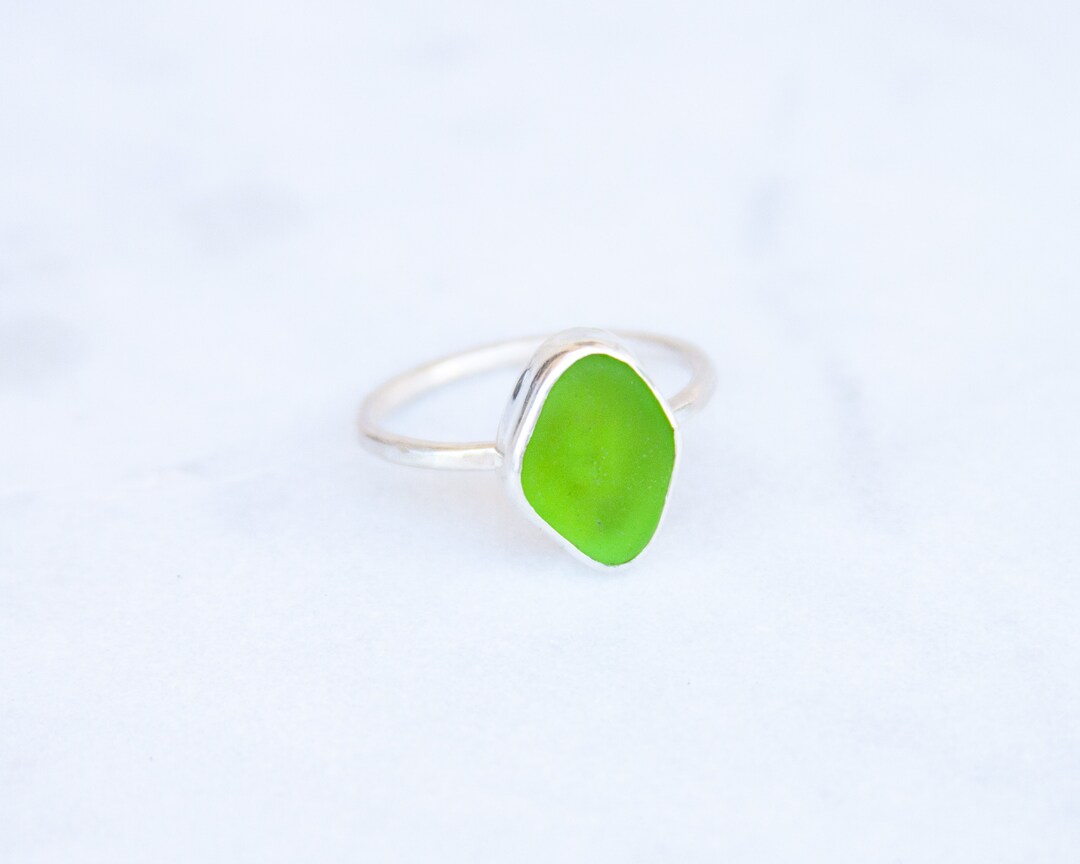 Green Sea Glass Rings - Etsy