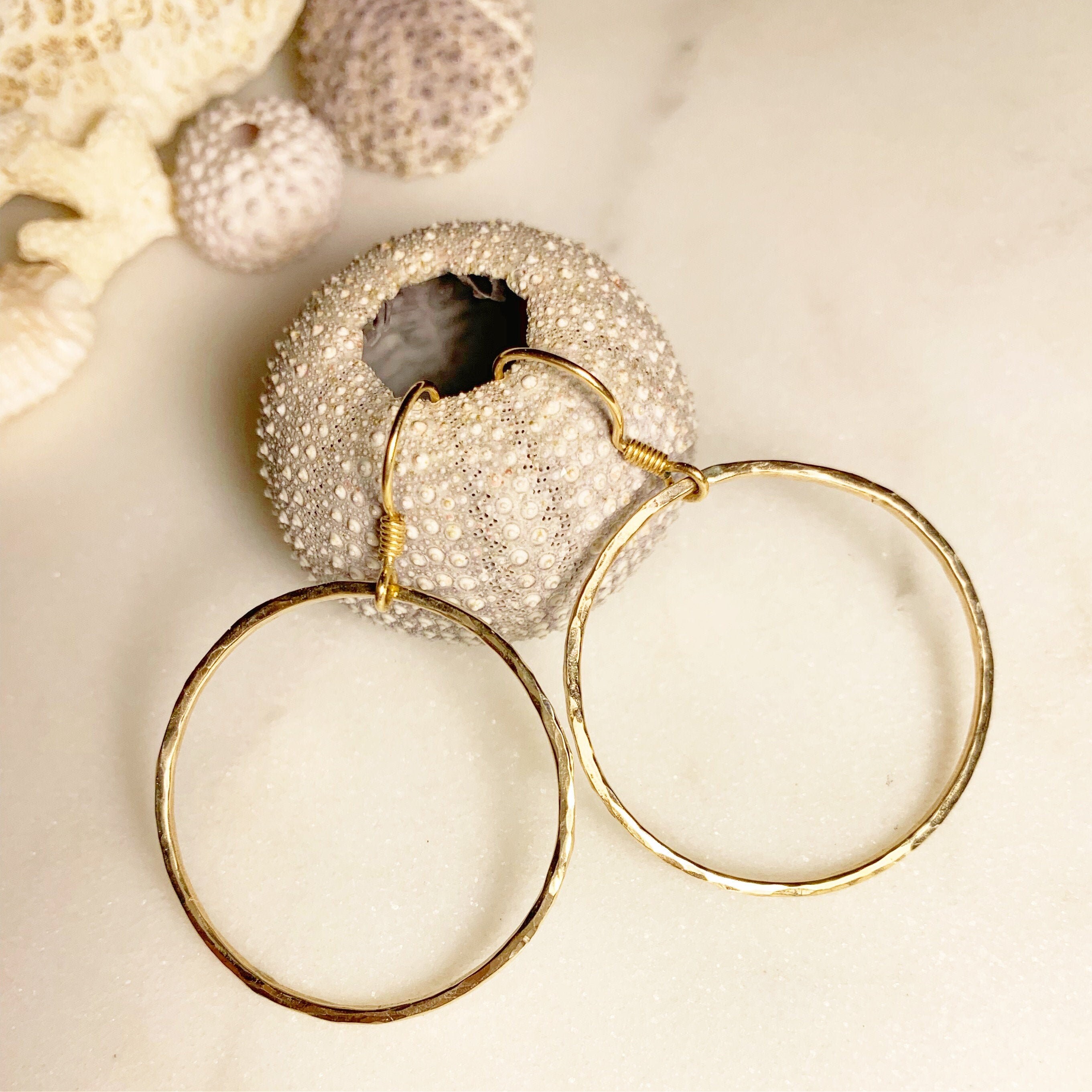 Gold Textured Hoops - Etsy