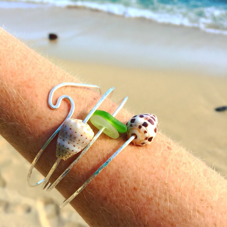 Sterling Silver Wave Bangle - Etsy