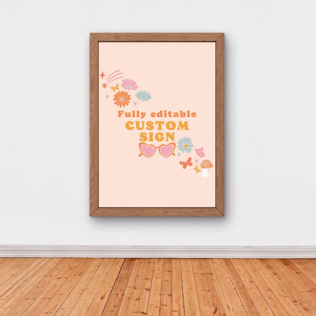 One Groovy Baby First Birthday Custom Sign, Printable Poster, Two ...