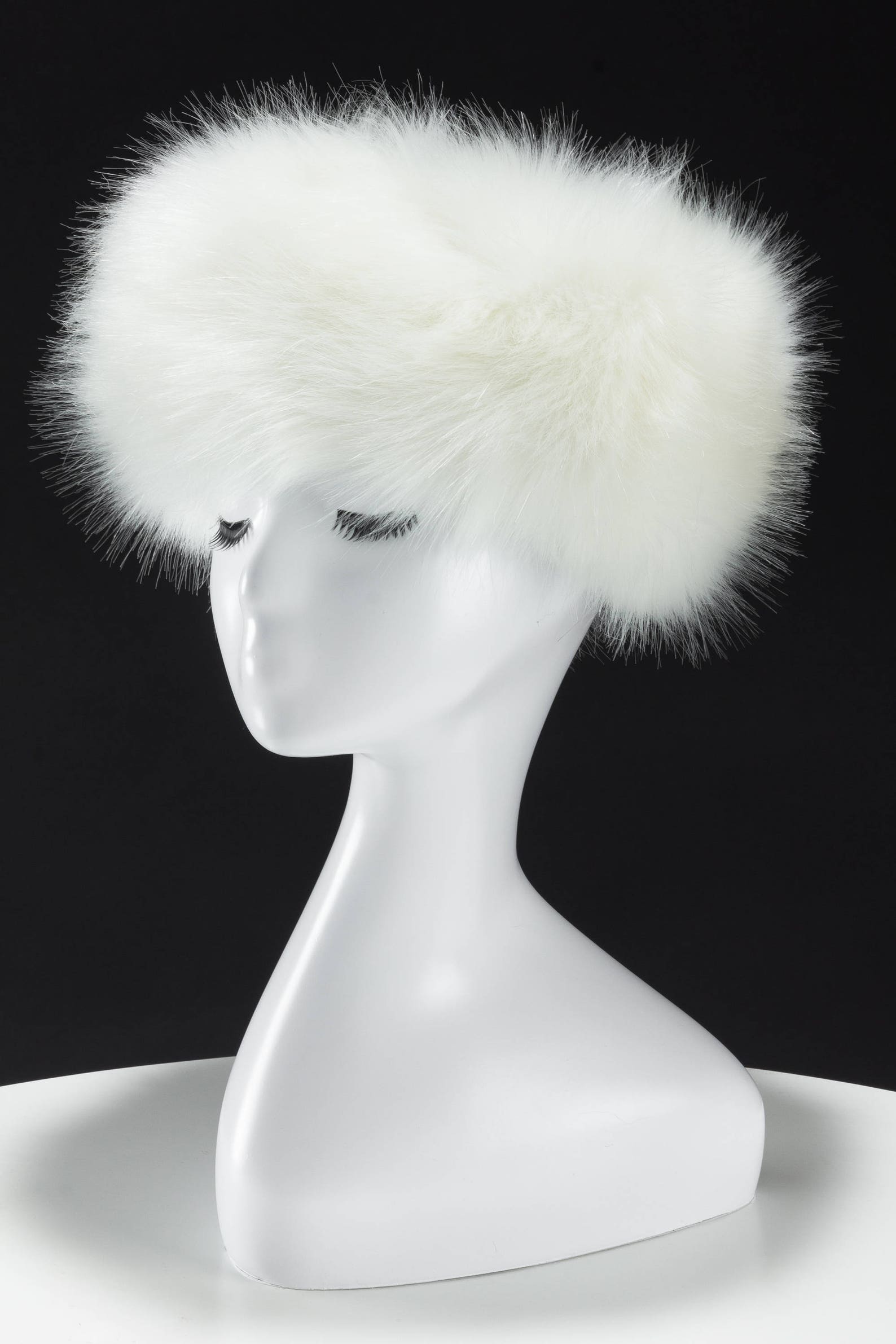 White Faux Fur Headband Earwarmer winter hat hairband | Etsy