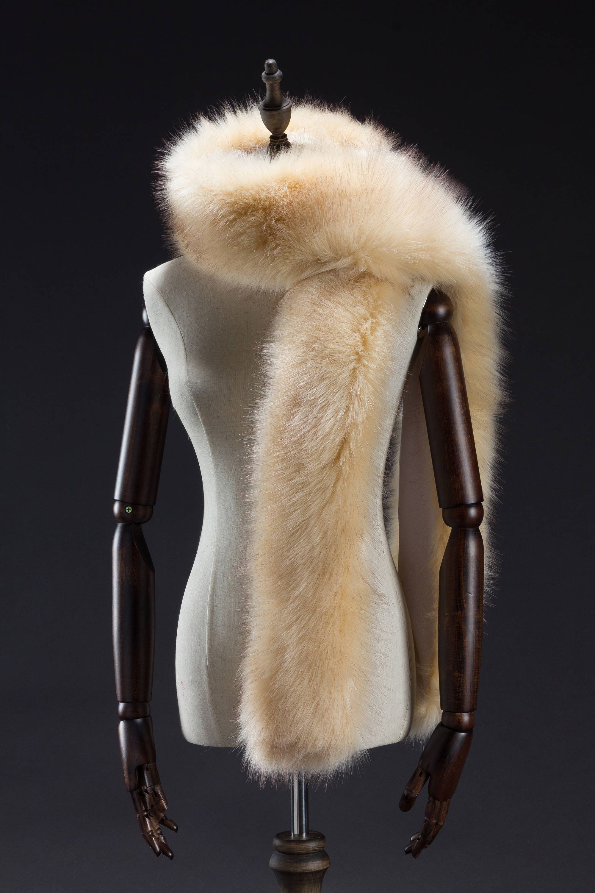 Ivory Faux Fur Scarf, Faux Fur Scarf, Long Faux Fur Scarf, Ivory Long ...