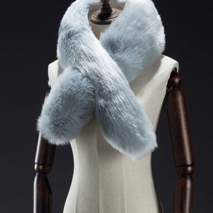 Faux Fur Scarf, Baby Blue Faux Fur Scarf, Faux Fur Scarves, Neck Warmer ...