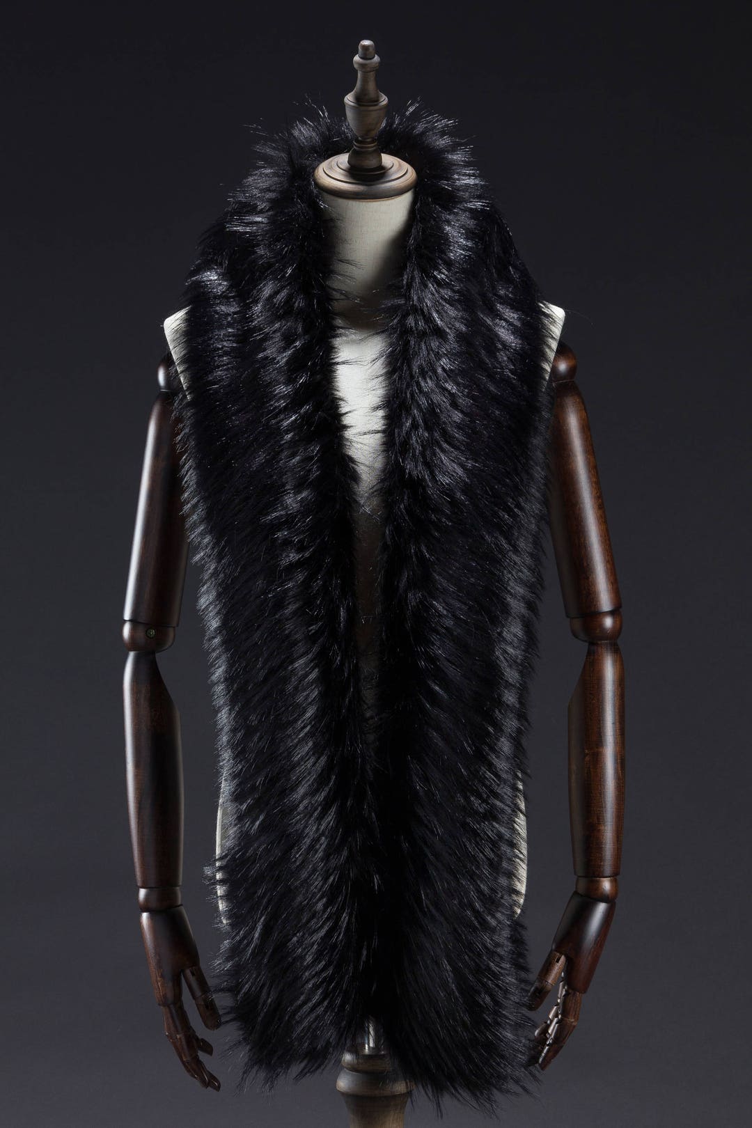 Monster Black Faux Fur Scarf, Faux Fur Scarf, Long Faux Fur Scarf ...