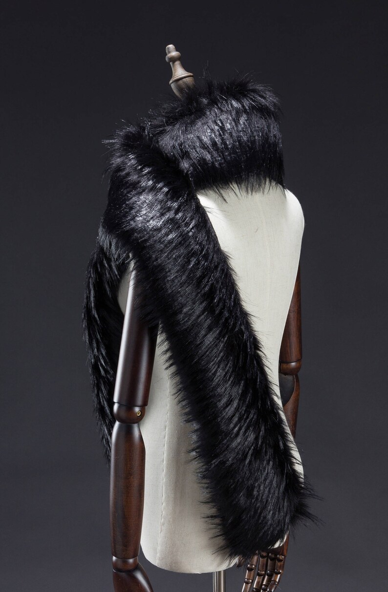 Monster Black Faux Fur Scarf Faux Fur Scarf Long Faux Fur - Etsy Canada