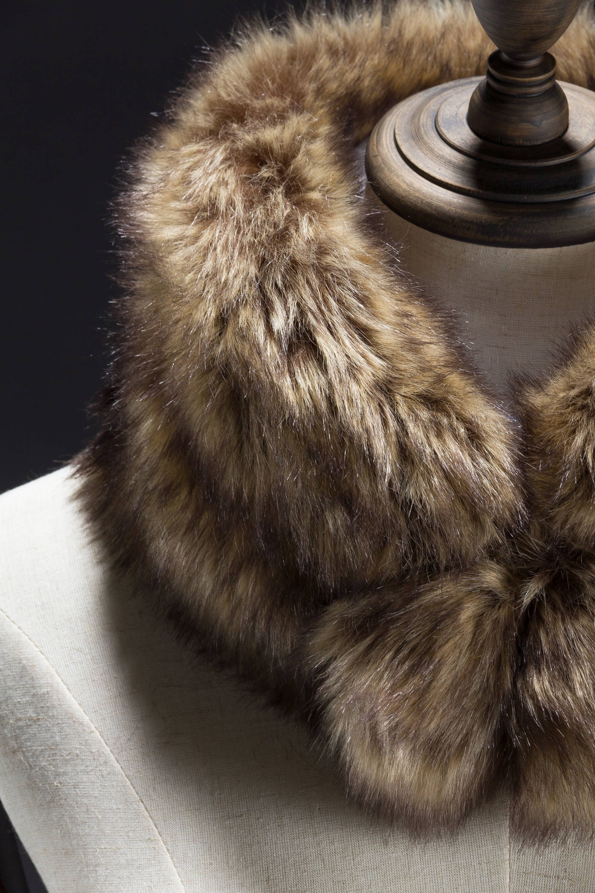 Brown Faux Fur Muffler Neck Wrap Ball End Muffler Faux Fox - Etsy