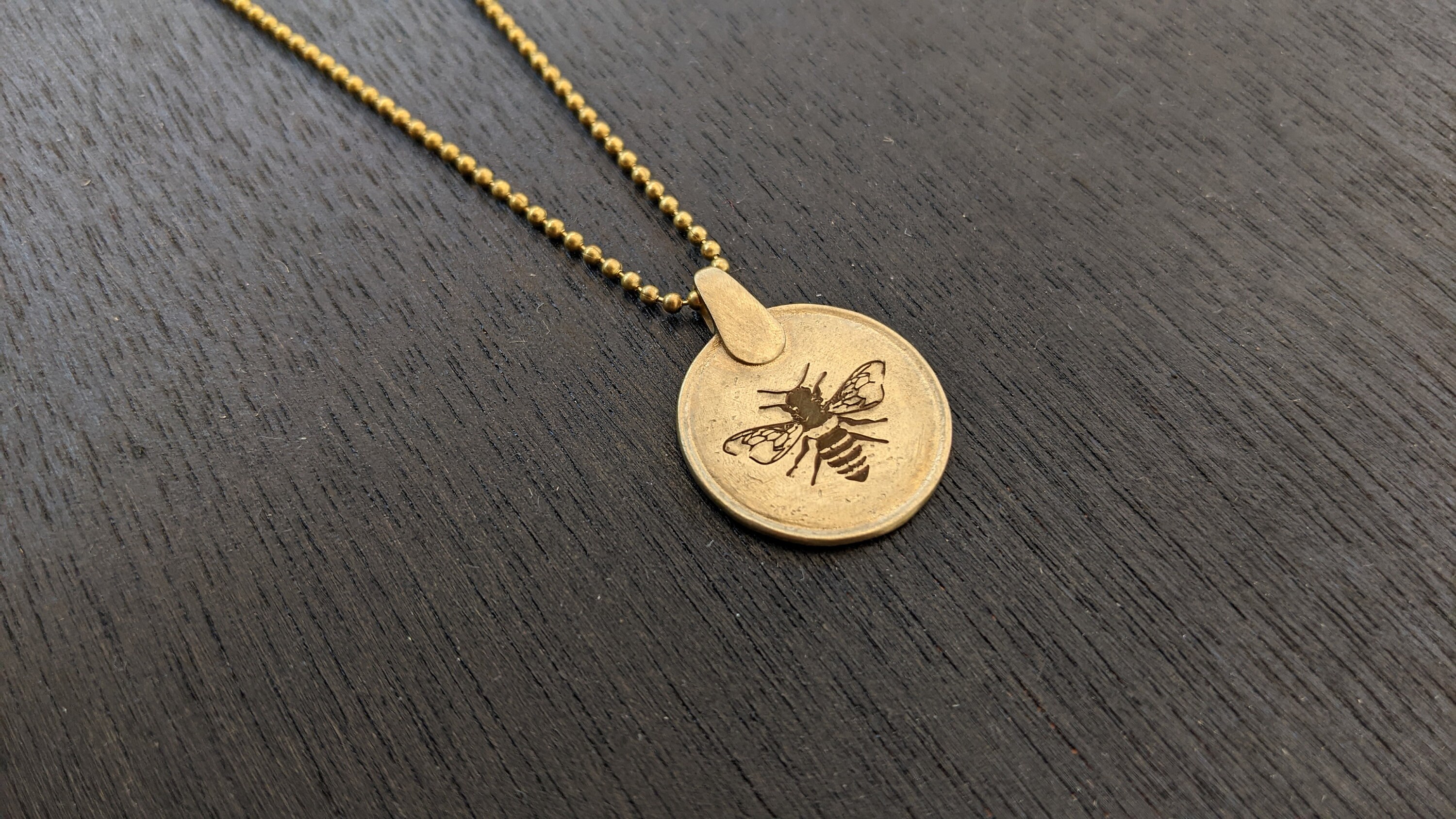 BEE COIN Necklace - Coin Pendant, Bee Pendant , Bee Charm, Bee Necklace ...