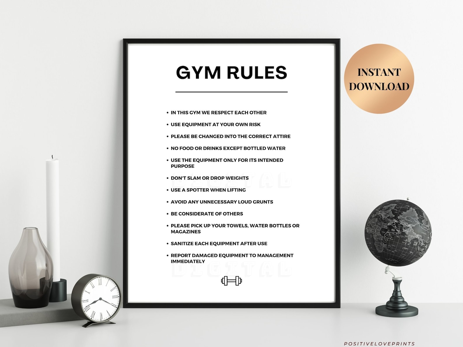 Fitness Center Rules Sign Printable Gym Regulations and - Etsy