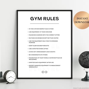 Fitness Center Rules Sign, Printable Gym Regulations and Etiquette ...