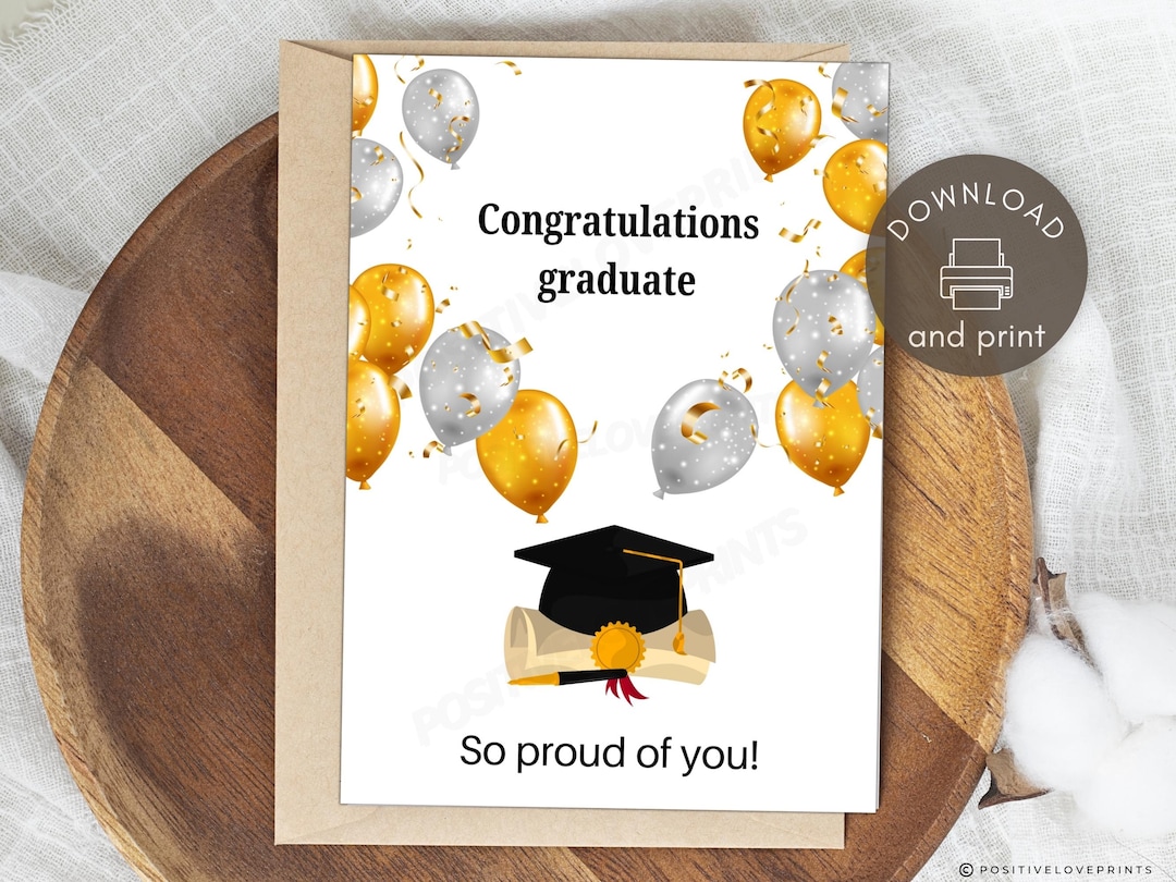 Graduation Card Printable, Congratulations Graduate, Graduation Class ...