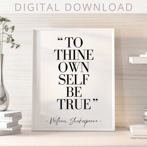 Shakespeare Quote Wall Art Poster Print, to Thine Own Self Be True ...