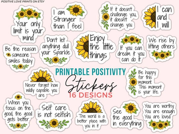 PRINTABLE Inspirational Motivational Positive Sticker Pack - Etsy
