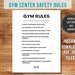Fitness Center Rules Sign, Printable Gym Regulations and Etiquette ...