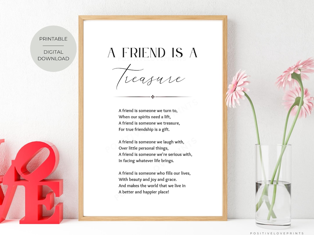 Friendship Poem, Printable Friend Poem, Best Friend Poem, Friend Gift ...