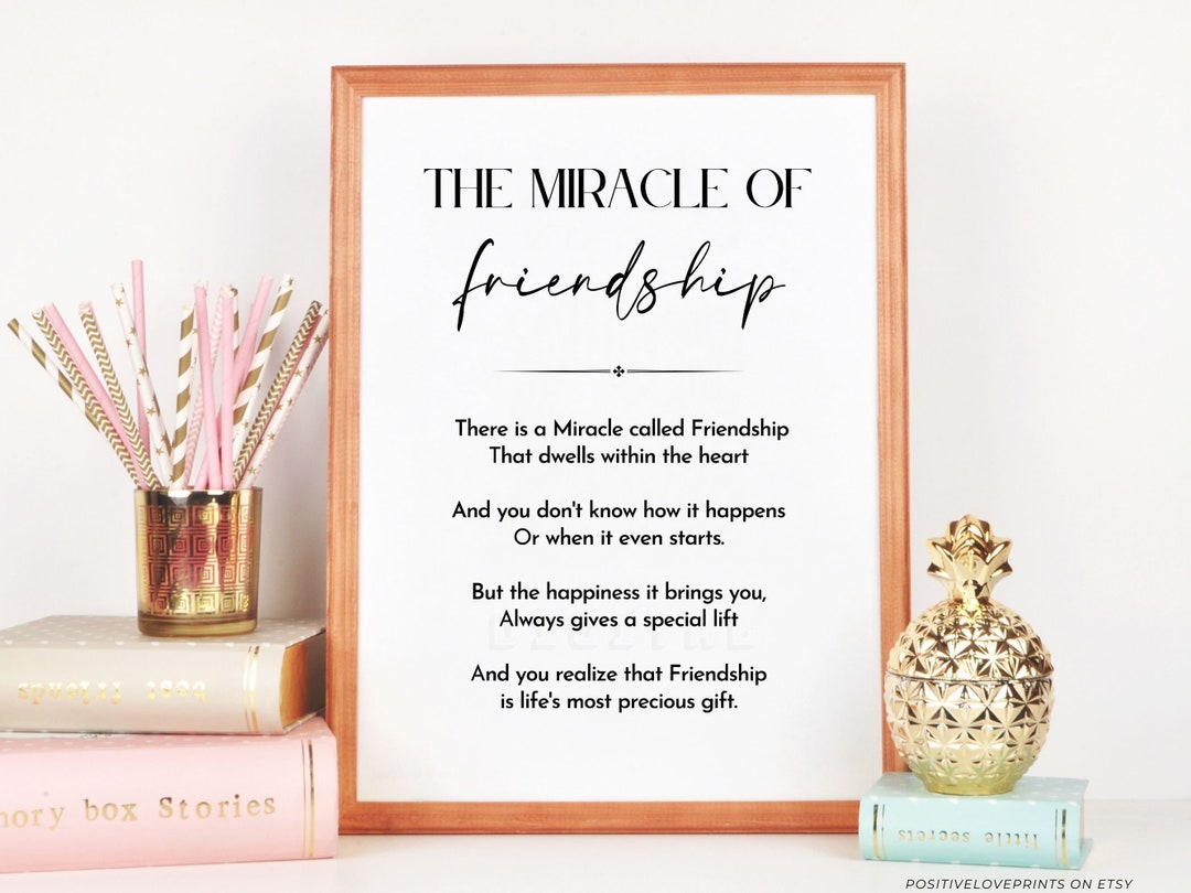 Friendship Poem Printable the Miracle of Friendship Poem - Etsy