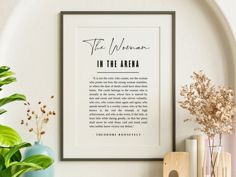The Woman in the Arena Printable, Daring Greatly, Motivation Quote for ...