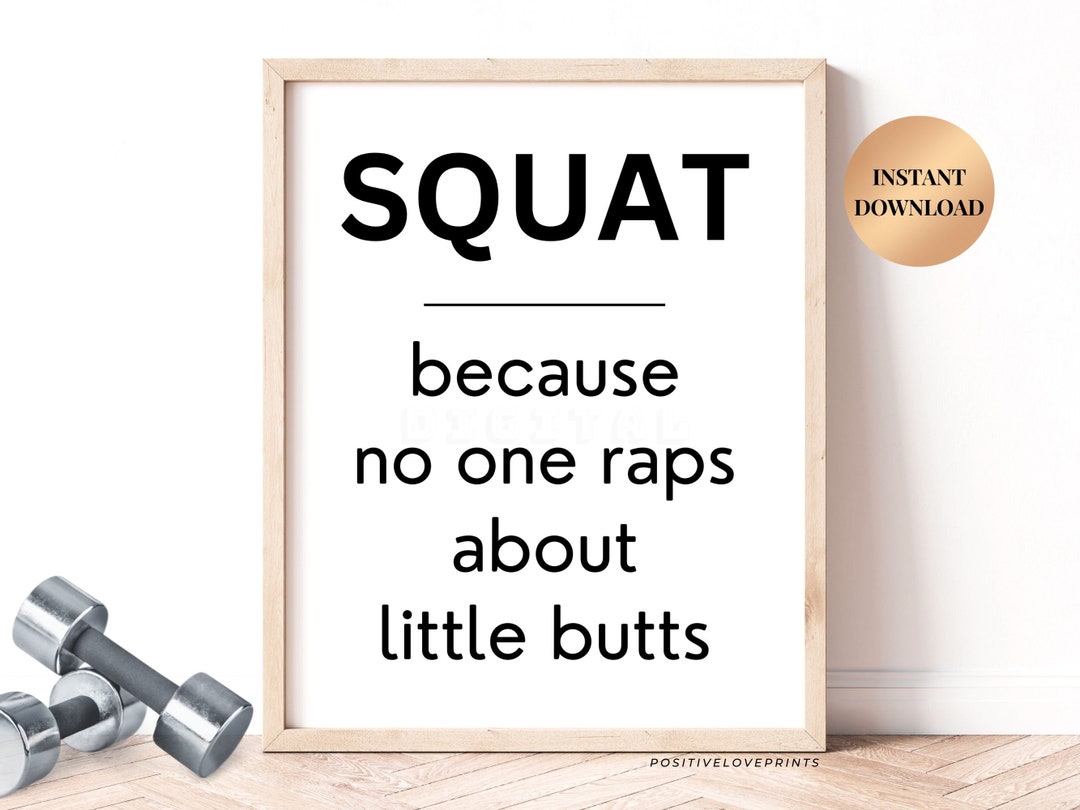Printable Funny Gym Poster, Workout Print, Gym Wall Art, Squat Because ...