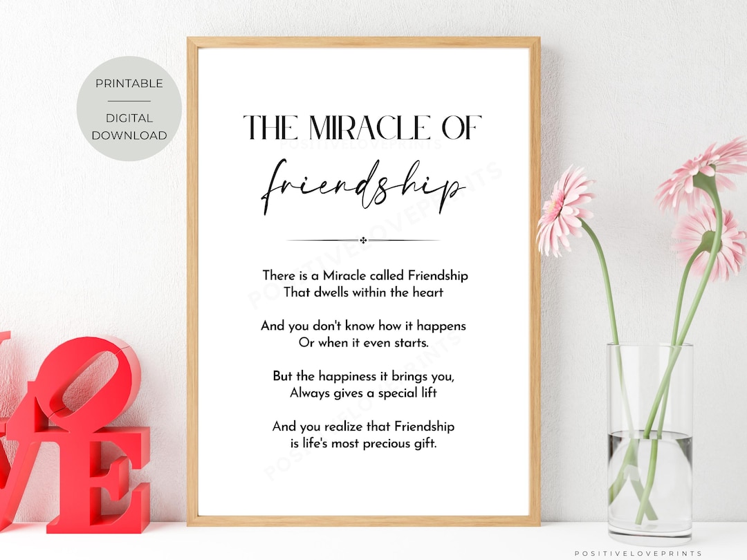 Friendship Poem, Printable Best Friend Poem, Birthday Poem for Friend ...