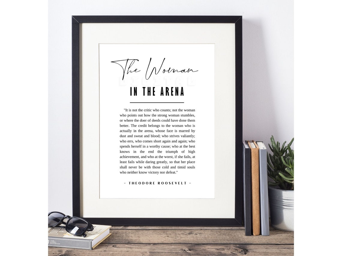 The Woman in the Arena Printable, Daring Greatly, Motivation Quote for ...