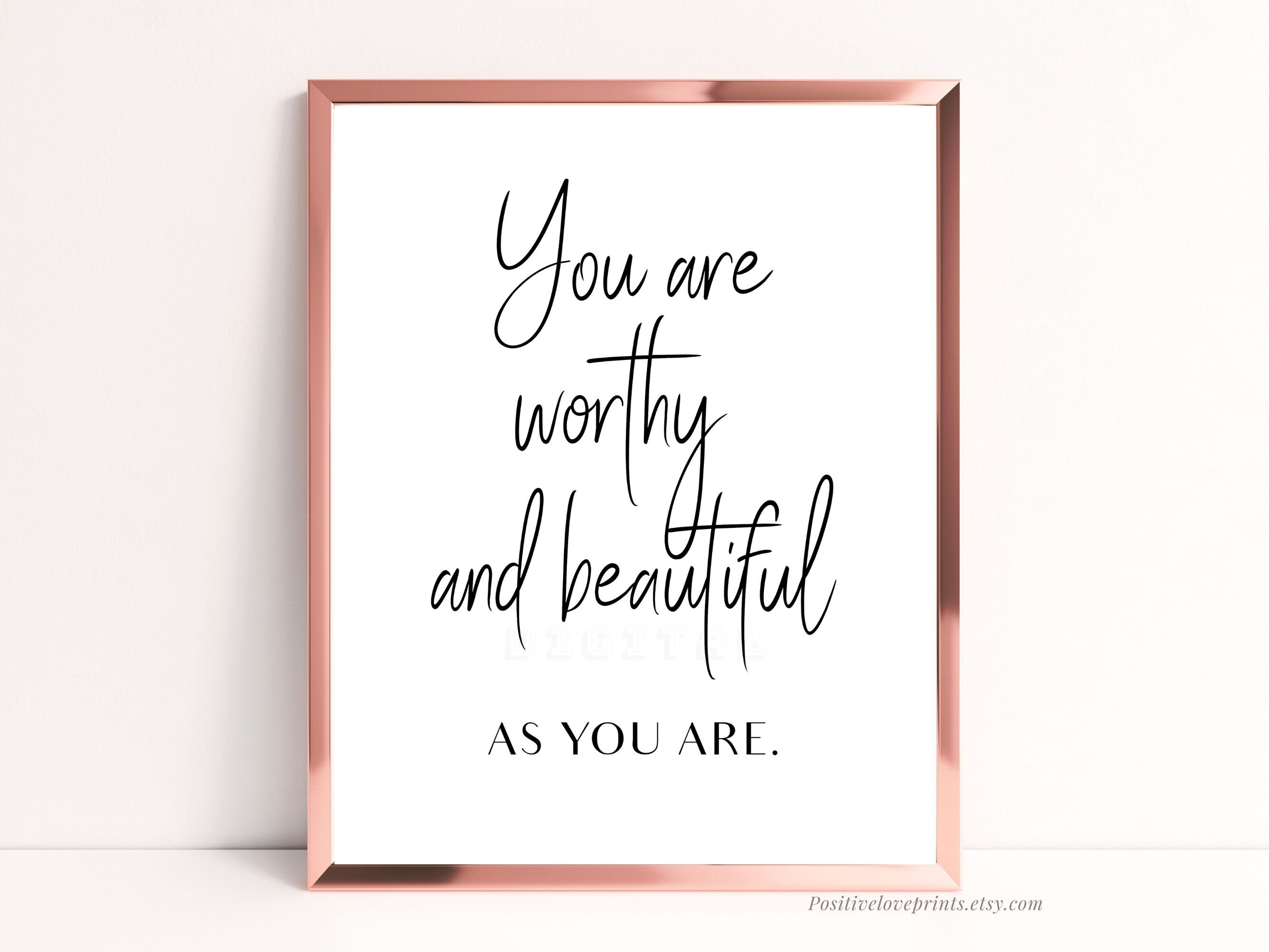 Digital Wall Art You are Beautiful Printable Quote Love Yourself ...