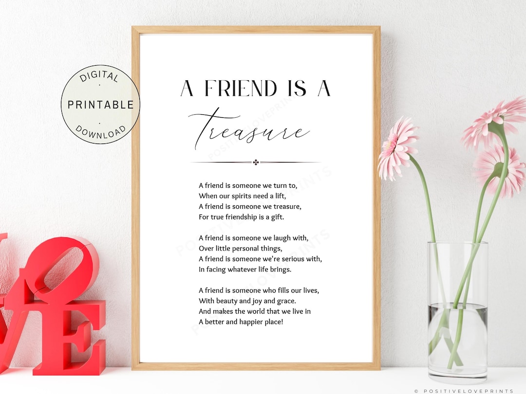 Friendship Poem, Printable Friend Poem, Best Friend Poem, Friend Gift ...