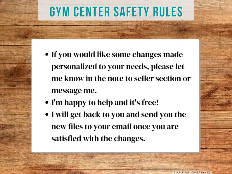 Fitness Center Rules Sign Printable Gym Regulations and - Etsy