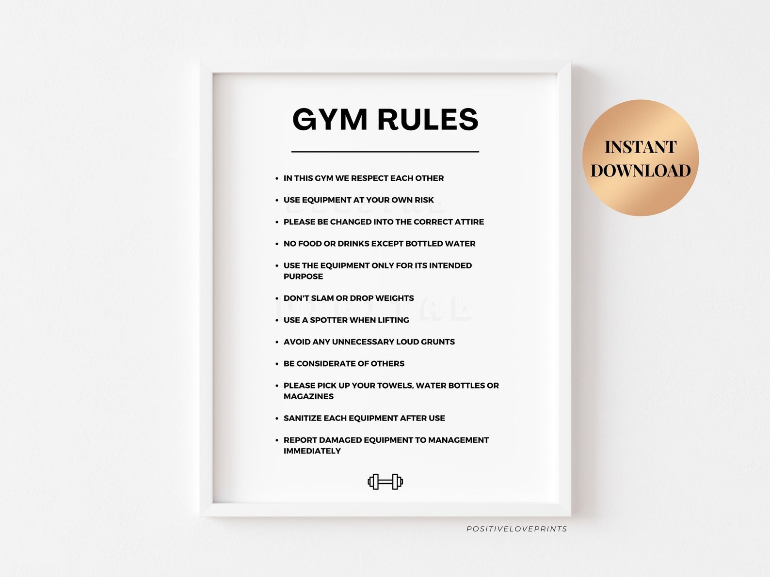 Fitness Center Rules Sign Printable Gym Regulations and - Etsy