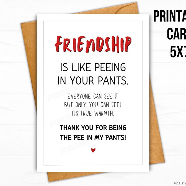 Friendship is Like Peeing Your Pants - Etsy