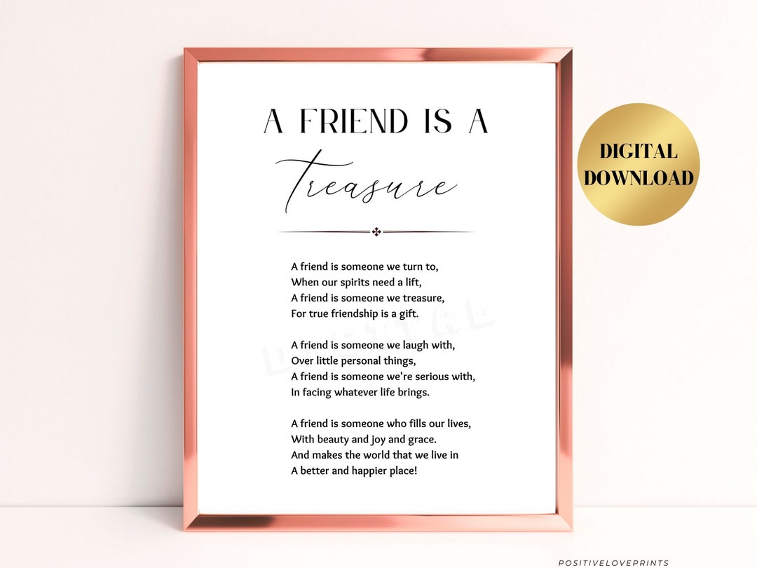 Friendship Poem Printable Friend Quote Poem for Friend - Etsy